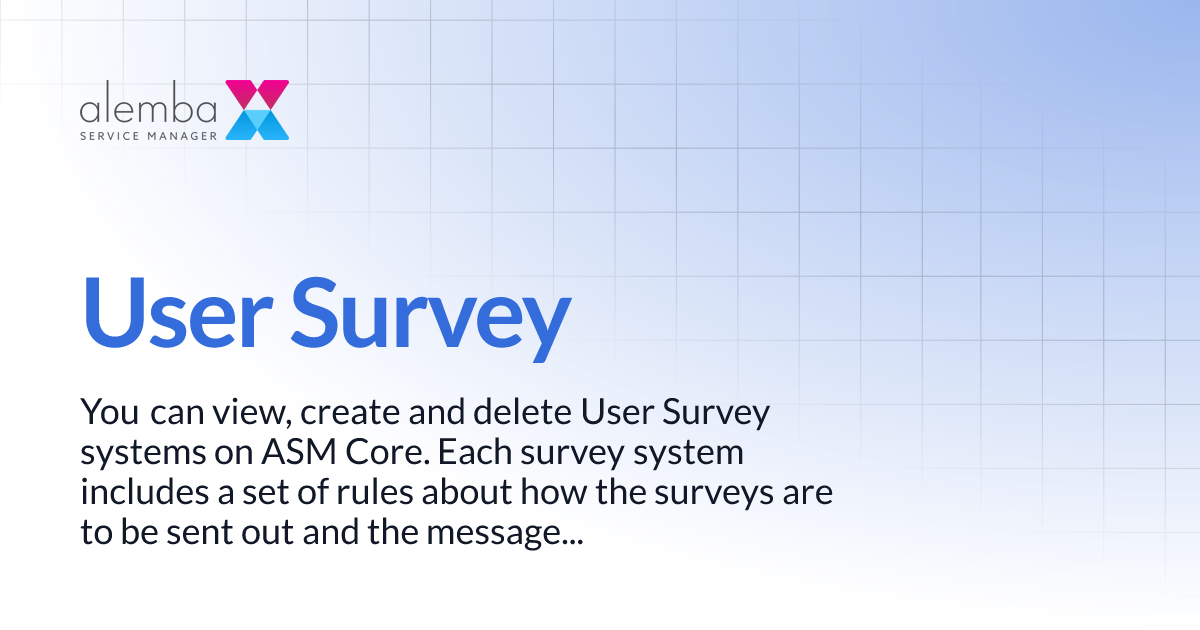User Survey | ASM EOS 10.5