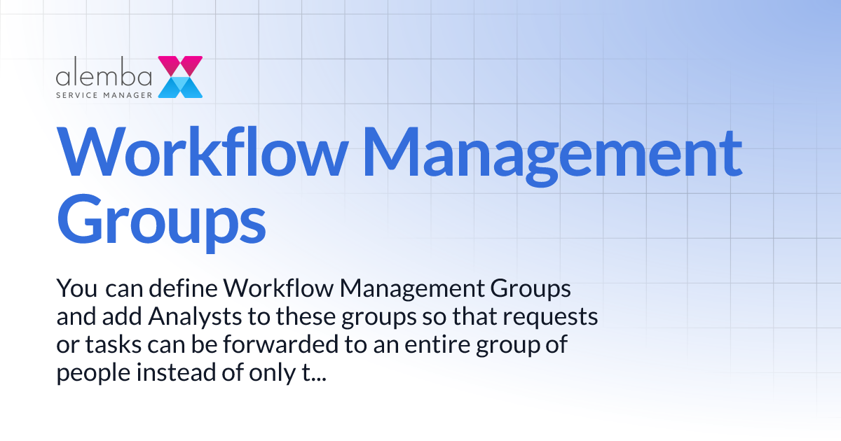 Workflow Management Groups | ASM EOS 10.5