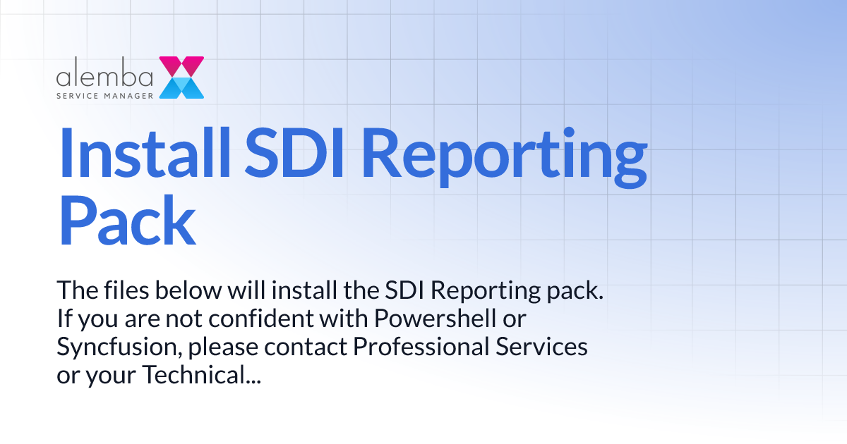 Install SDI Reporting Pack | ASM EOS 10.5