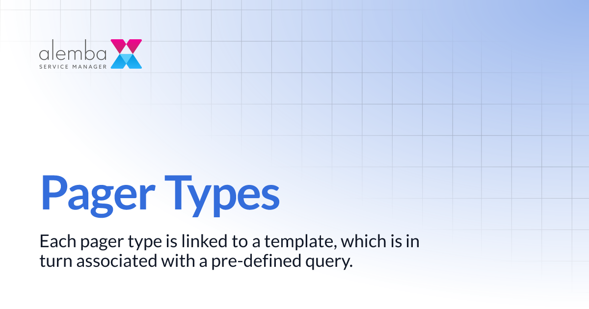 Pager Types | ASM EOS 10.5