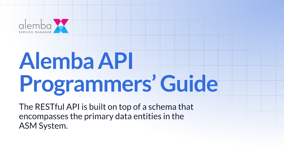 Alemba API Programmers’ Guide | ASM EOS 10.5