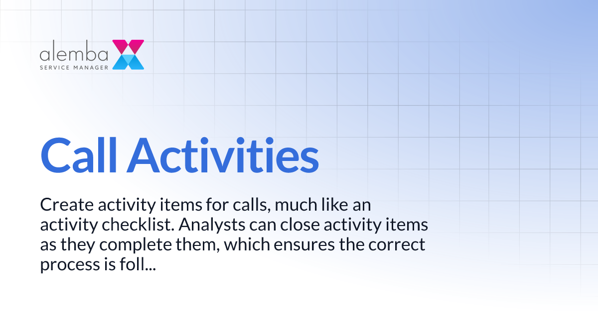 Call Activities | ASM EOS 10.5