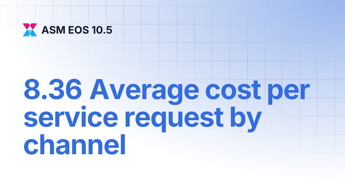 8.36 Average cost per service request by channel | ASM EOS 10.5
