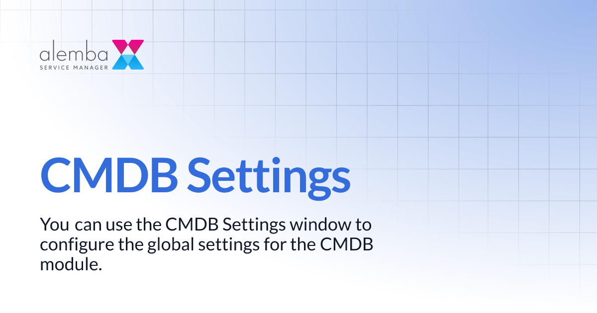 CMDB Settings | ASM EOS 10.5