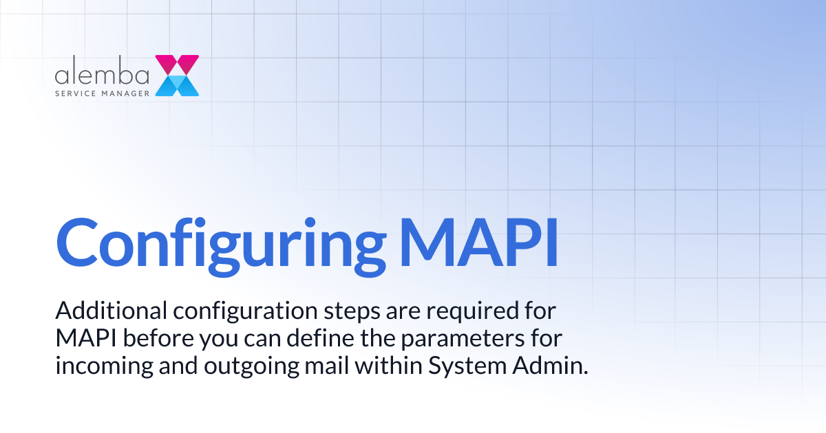 Configuring MAPI | ASM EOS 10.5