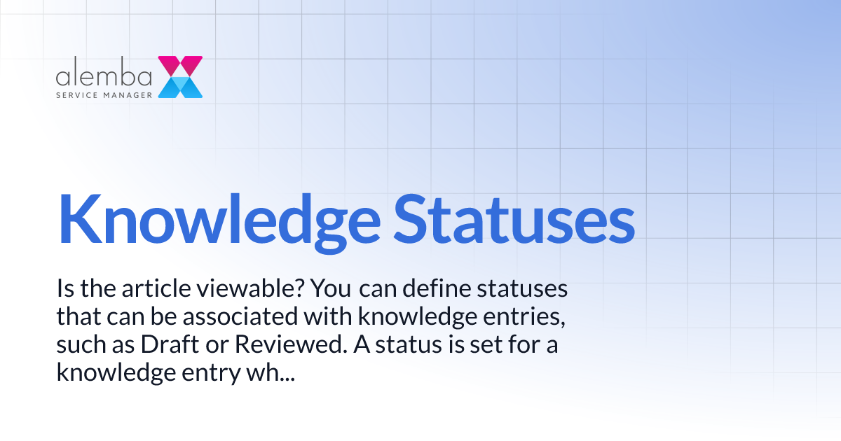 Knowledge Statuses | ASM Hermes