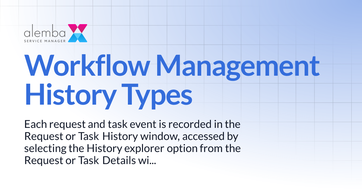 Workflow Management History Types | ASM Hermes