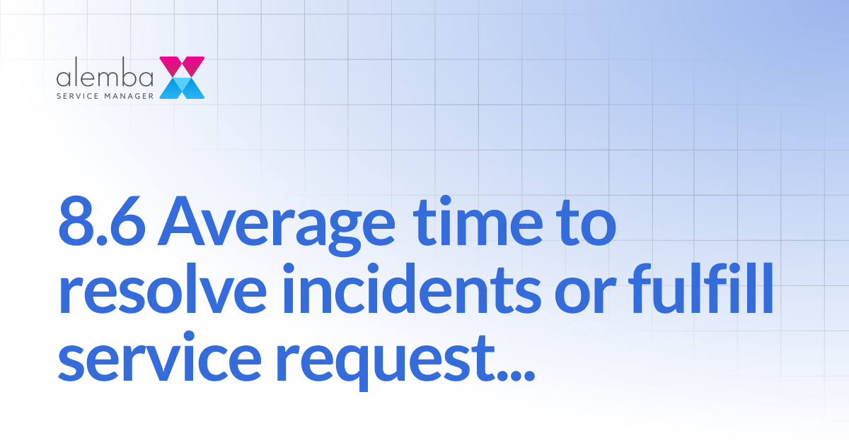 8.6 Average time to resolve incidents or fulfill service requests | ASM Hermes