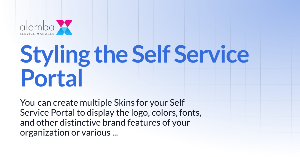 Styling the Self Service Portal | ASM Hermes