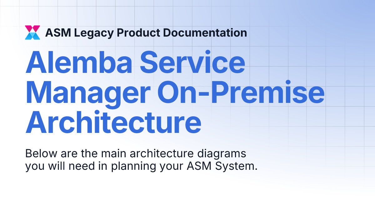Alemba Service Manager On-Premise Architecture | ASM Legacy Product ...