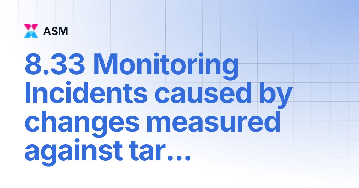 8.33 Monitoring Incidents caused by changes measured against target | ASM