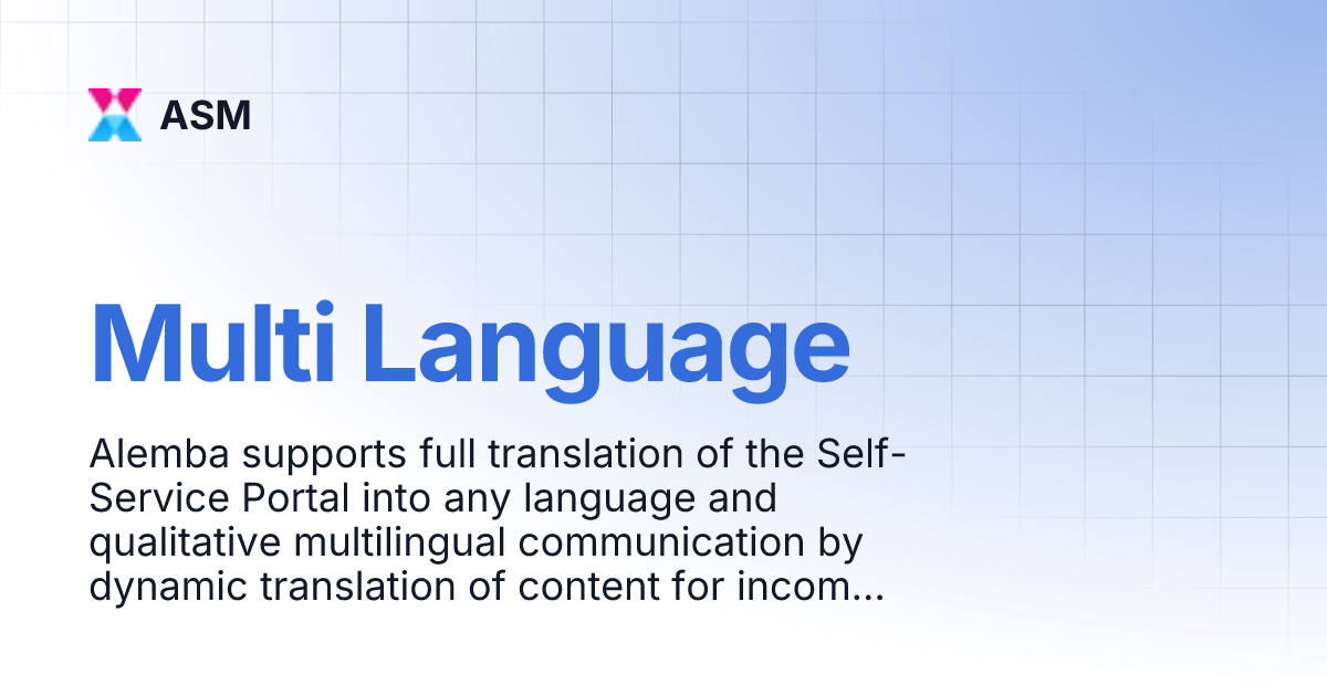 Multi Language | ASM
